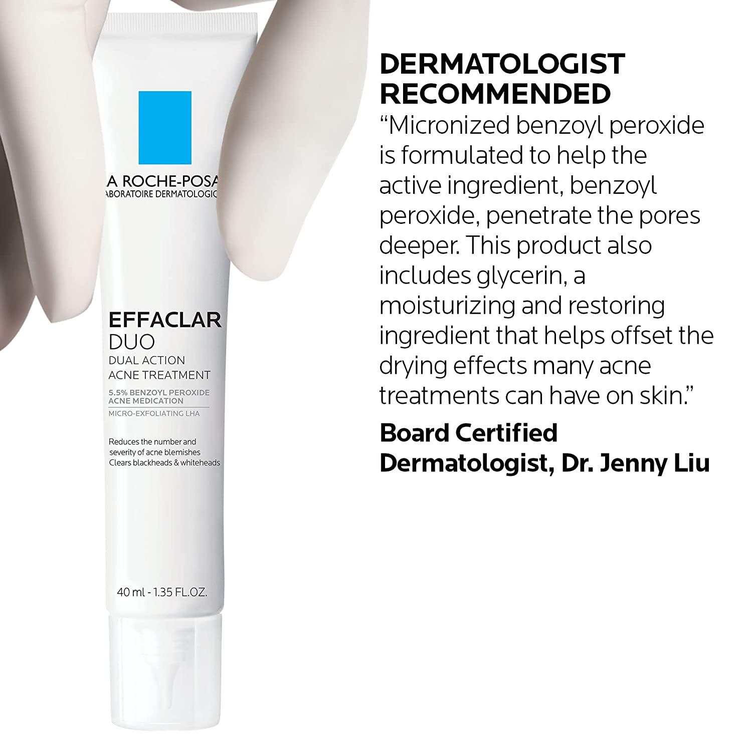 La Roche-Posay Effaclar Duo Acne Spot Treatment Cream with Benzoyl ...