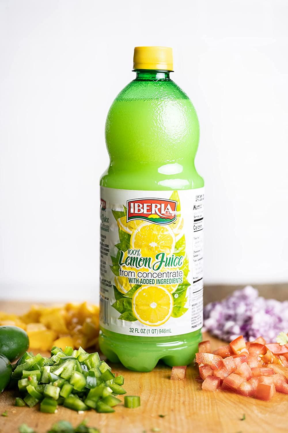 Iberia 100% Lemon Juice 32oz (Pack of 3) - Natural Citrus Flavor for ...
