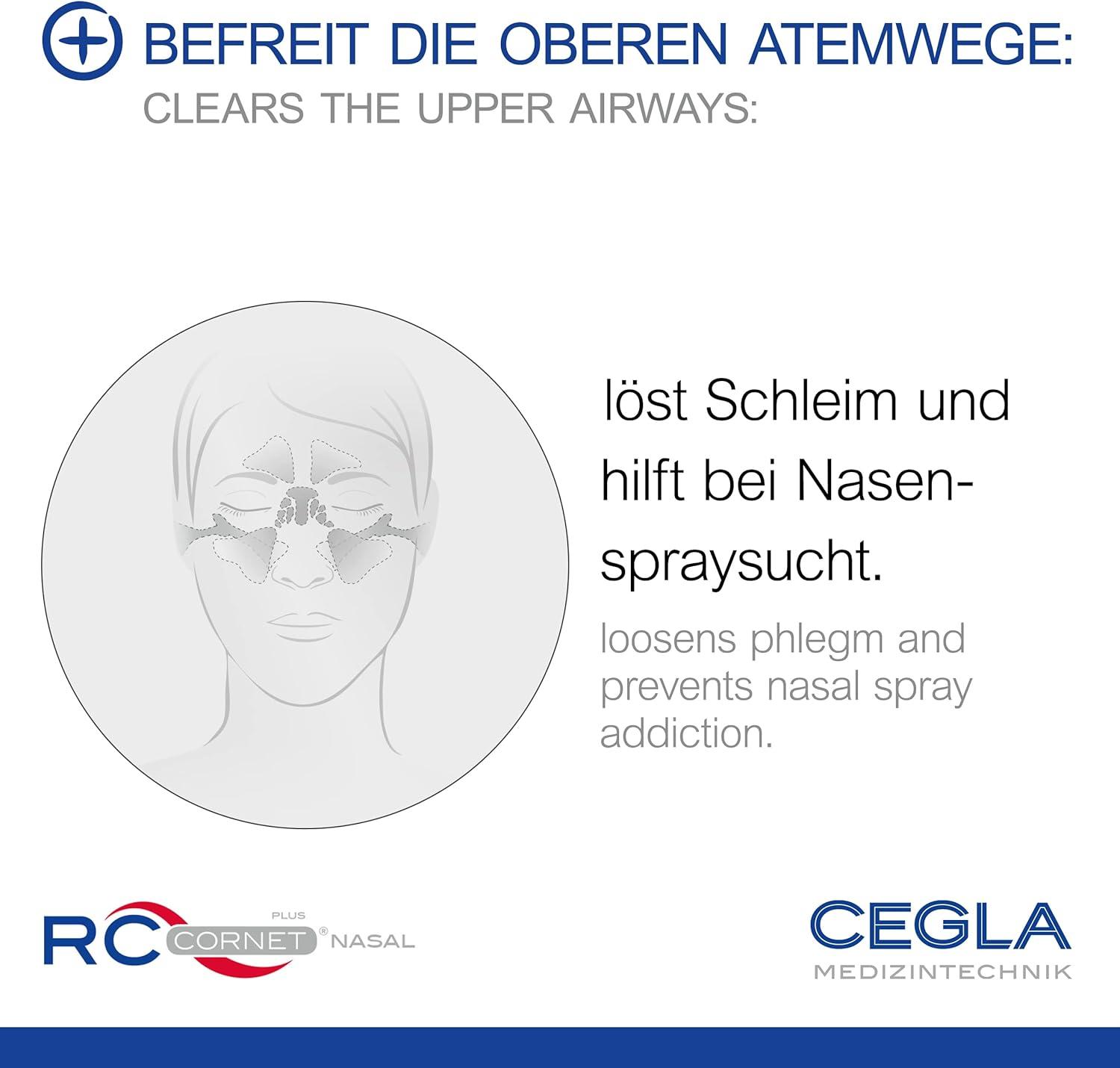CEGLA RC-Cornet Plus Nasal Breathing Therapy - Drug-Free Mucus Relief ...