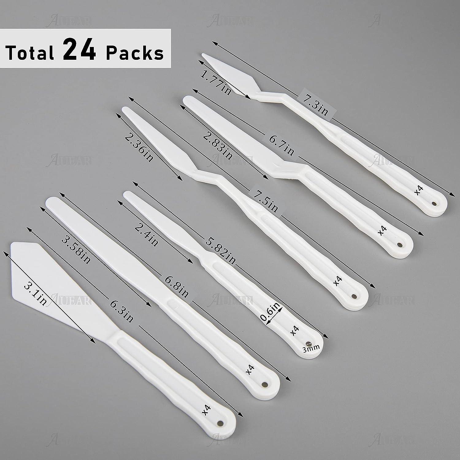 AUEAR Plastic Spatula Palette Knives Set - 24 Pack Thin & Flexible Art ...