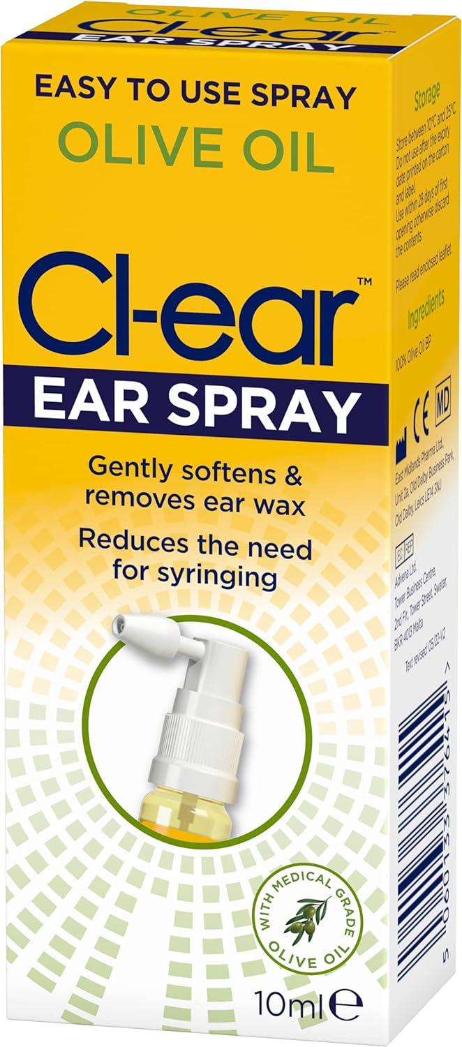 Clear Olive Oil Ear Spray - Natural Ear Wax Removal Treatment - Gentle ...