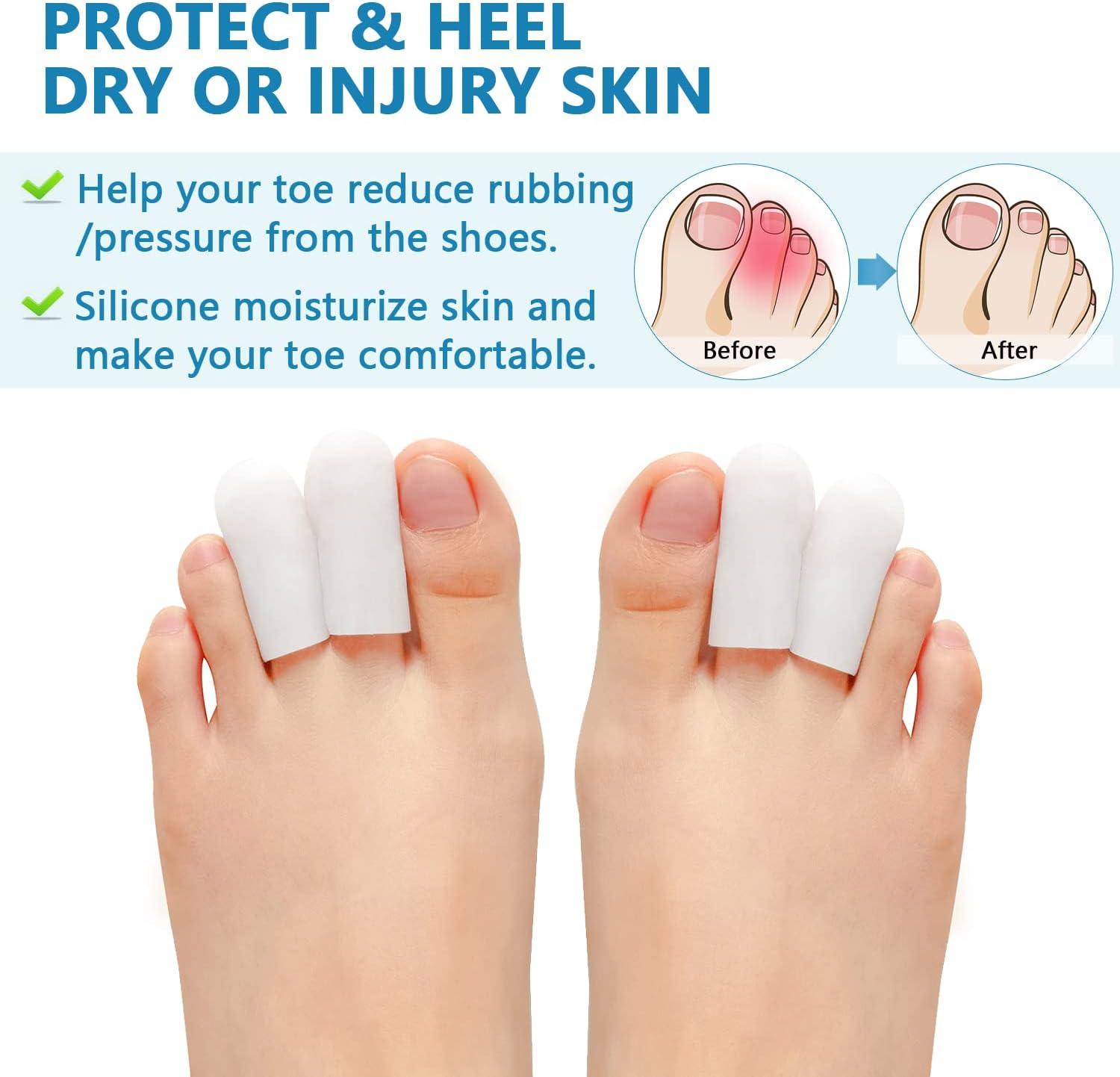 PrettSole Silicone Toe Protectors - 5 Pairs Soft Toe Caps for Corns ...