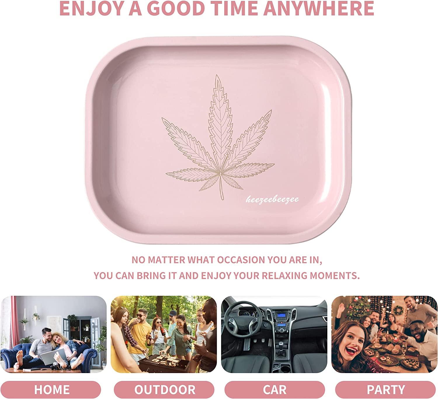 Small Pink Mini Rolling Tray with Magnetic Lid - 7'' x 5.5'' | Premium ...