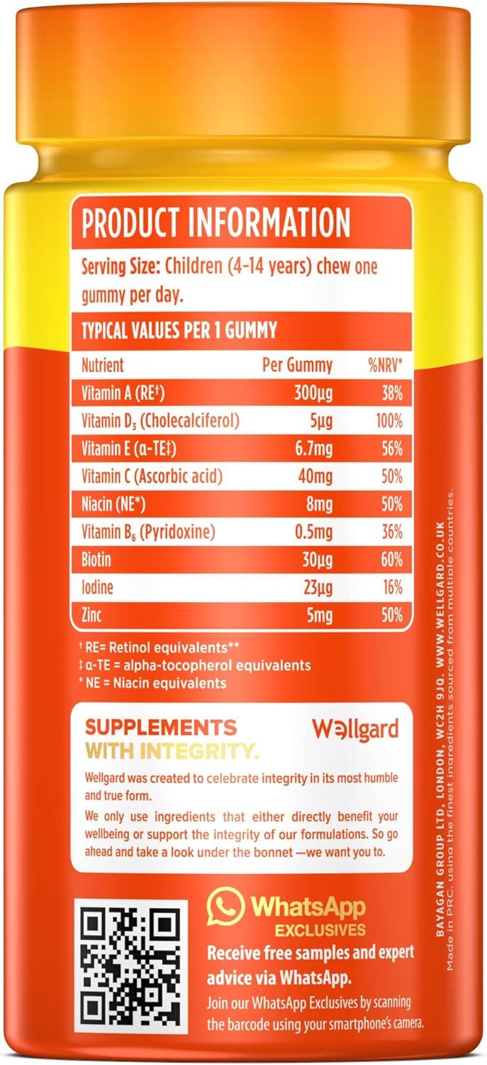 Wellgard Vegan Kids Multivitamin Gummies Chewable Childrens ...