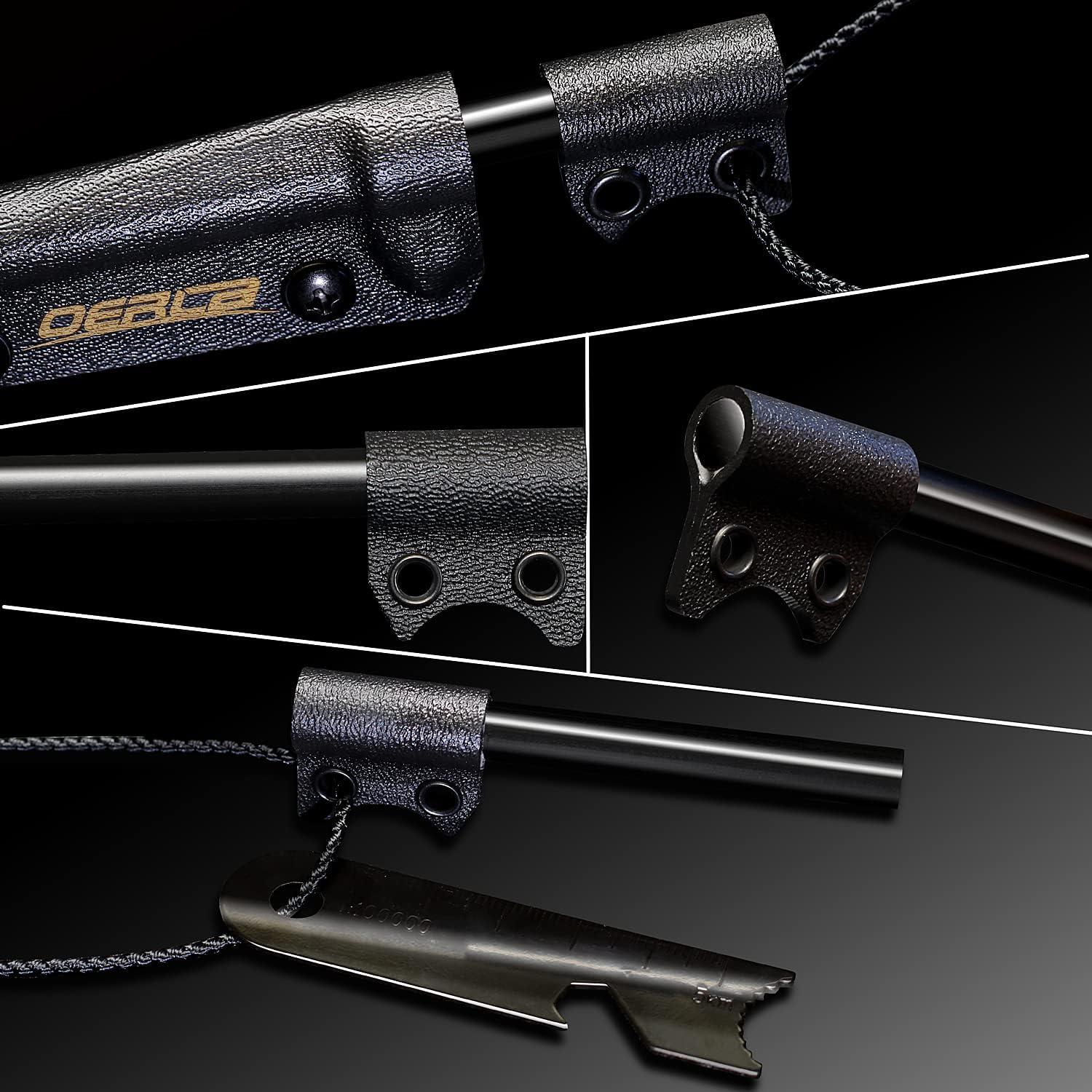 OERLA OLF-S48B Tactical Style Magnesium Ferro Rod Fire Starter with ...