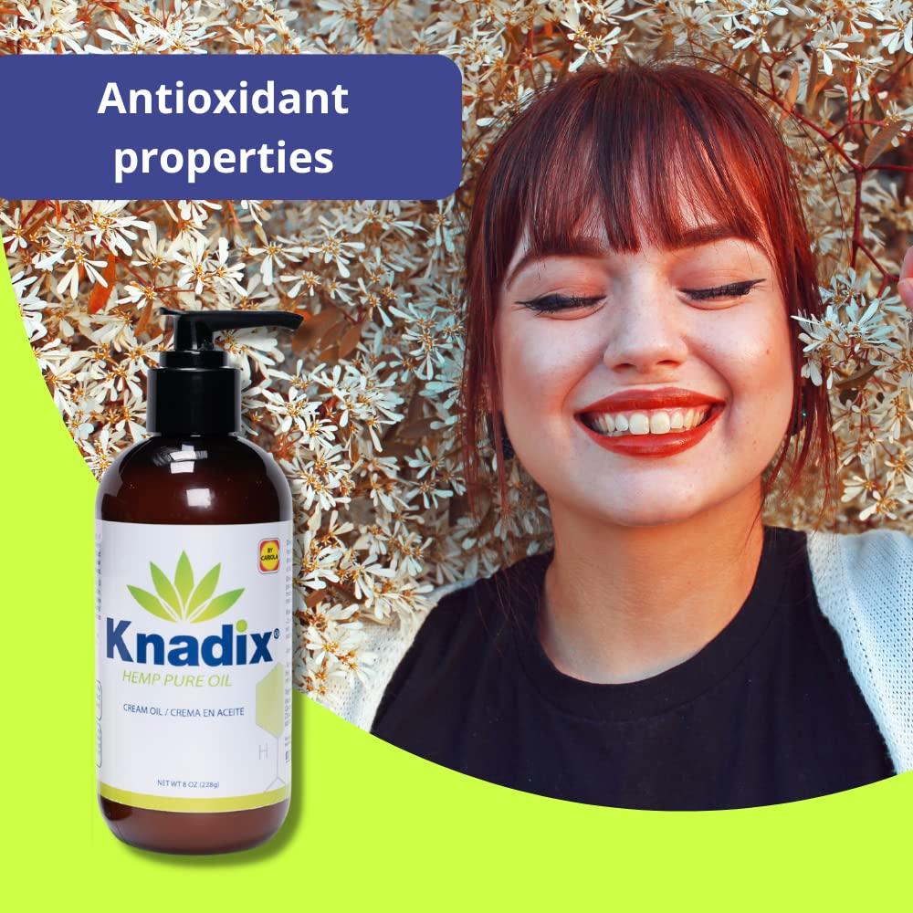 Knadix Hemp Oil Cream Pack of 2 - 8oz each - Sensitive Skin Formula for ...