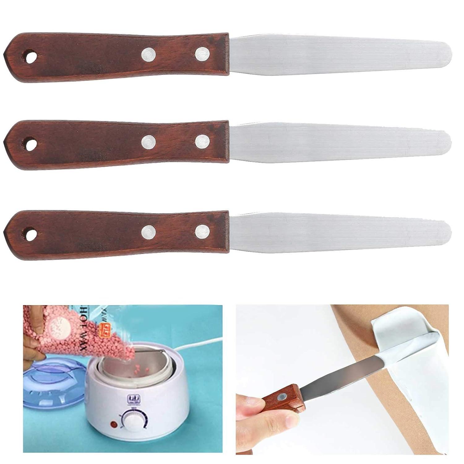Huaosn 3 Partial Wax Spatula - Stainless Steel Hair Removal Tool for ...