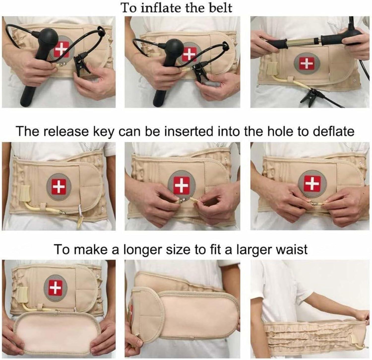 Inflatable Lumbar Support Belt | Relieve Back Pain Correct Posture ...