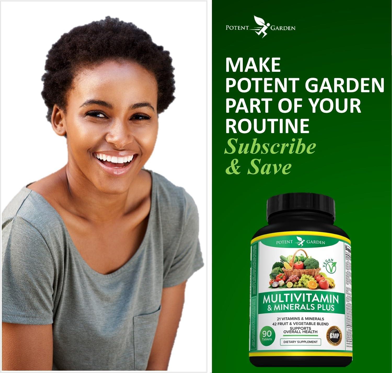 Potent Garden Multivitamin Supplement 42 Fruits & Vegetables Whole Food ...