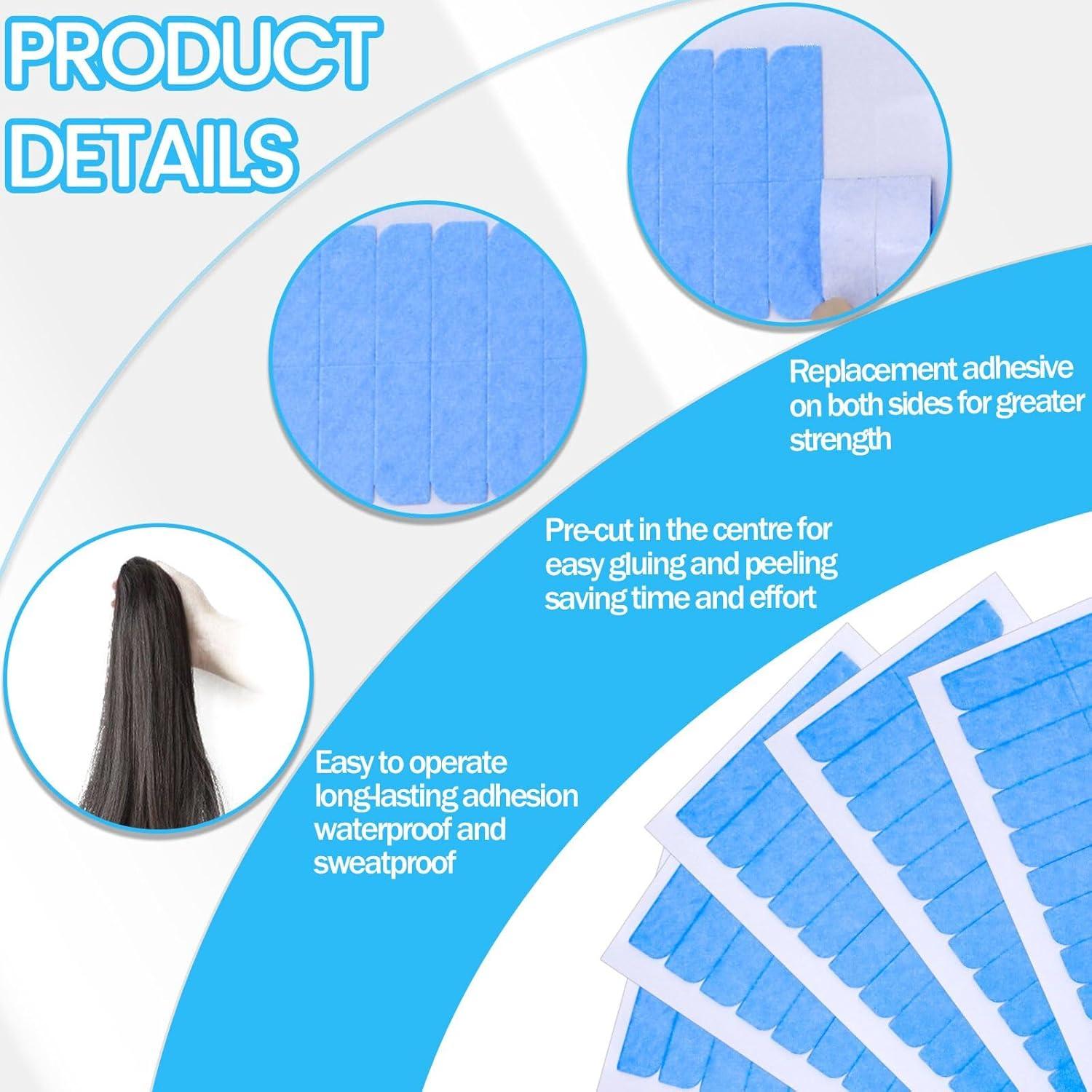 240 Blue Hair Extension Tape Tabs Adhesive Replacement for Human Hair ...