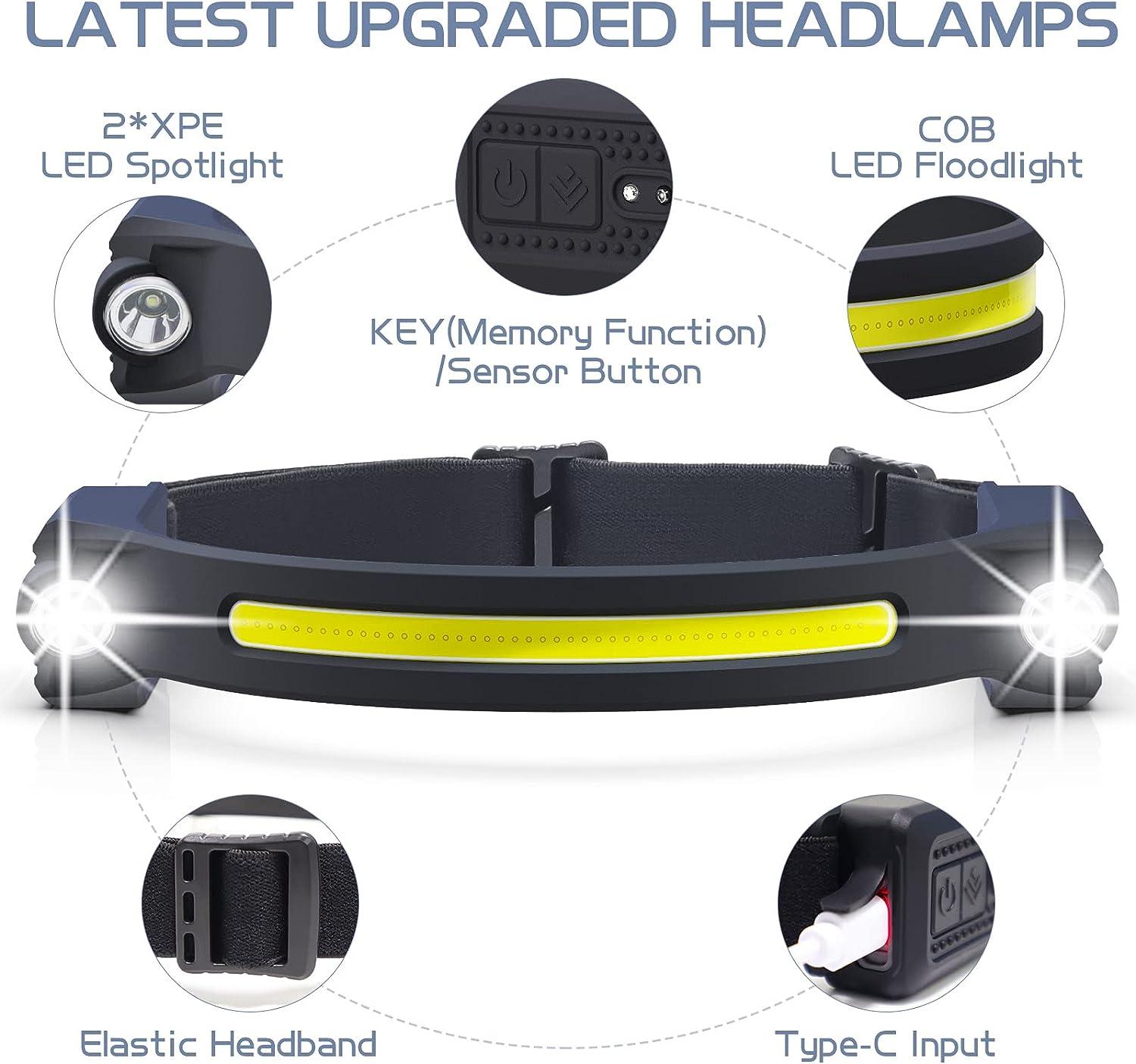 AlpsWolf Rechargeable LED Headlamp with Sensor Mode | 260 Wide Beam ...