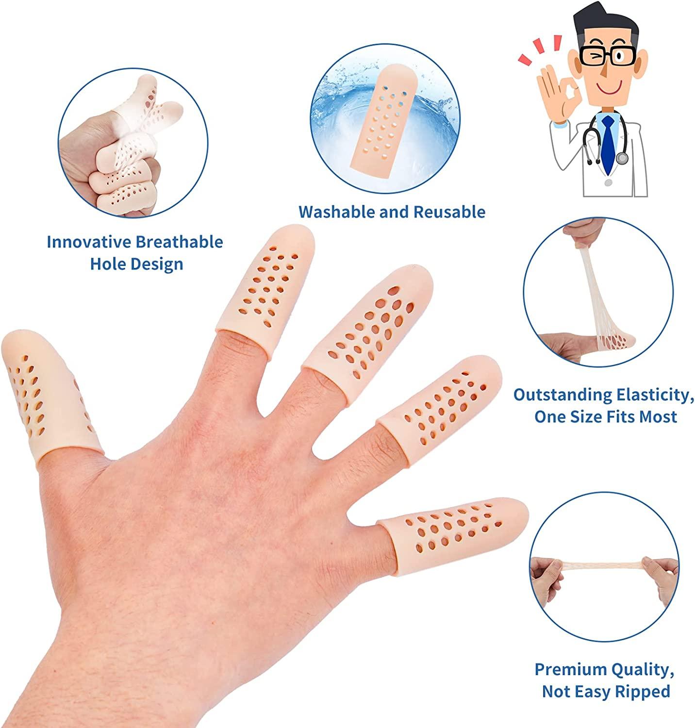 Silicone Gel Finger Cots (16pcs) - Breathable Finger Caps for Cracking ...