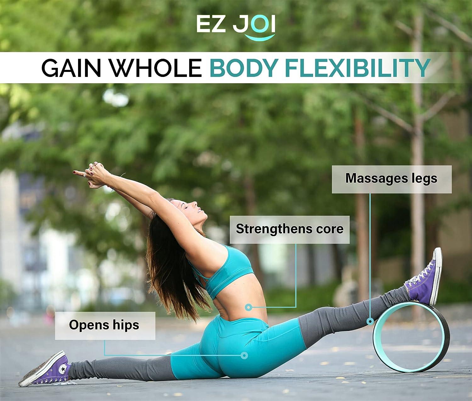 EZ JOI Yoga Wheel Set of 3 for Back Pain Relief & Muscle Stretching ...
