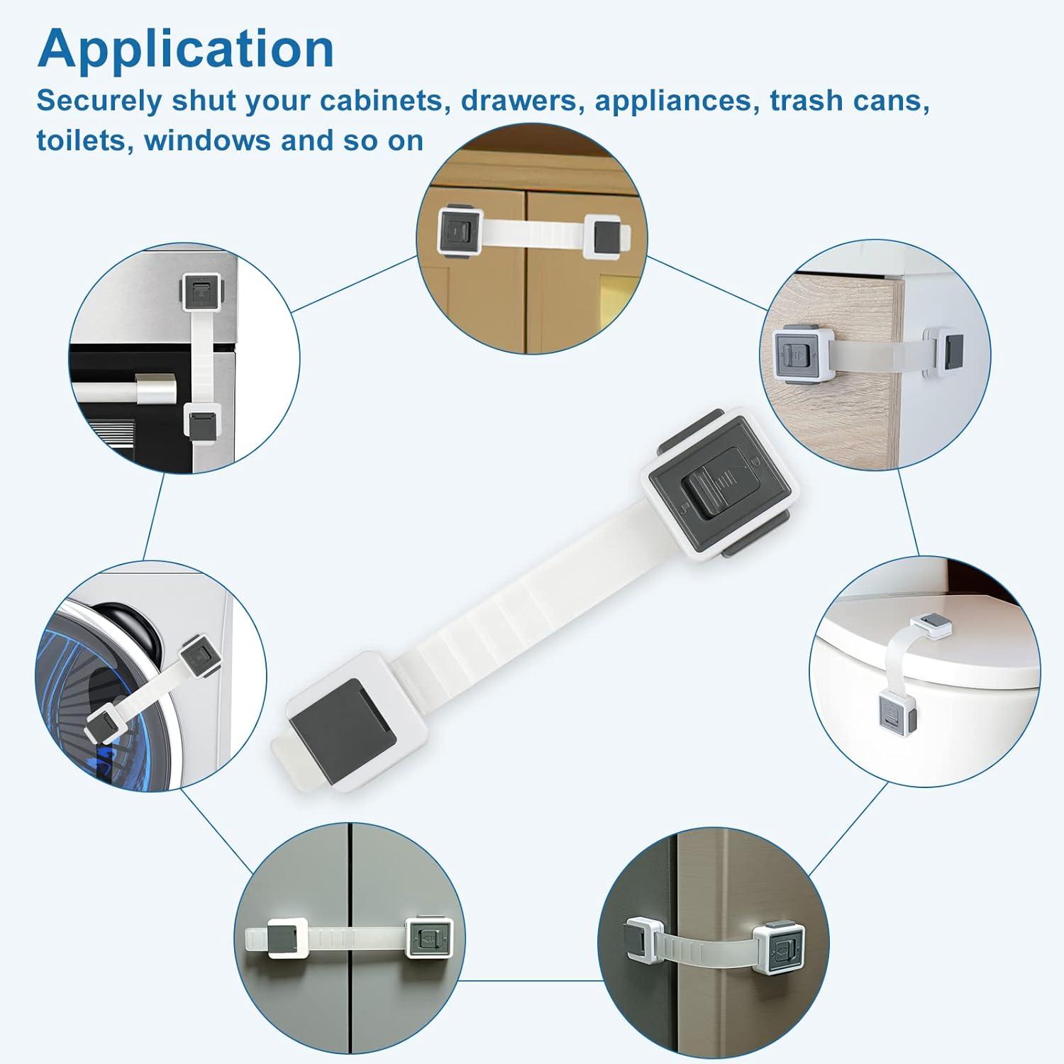 Aosite Cabinet Locks 4 Pack - Child Safety Drawer Latches | Baby Proof ...