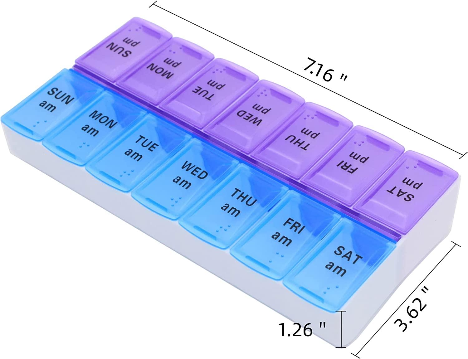 ShysTech Large Pill Case Organizer for Pills, Vitamins, Supplements - 7 ...
