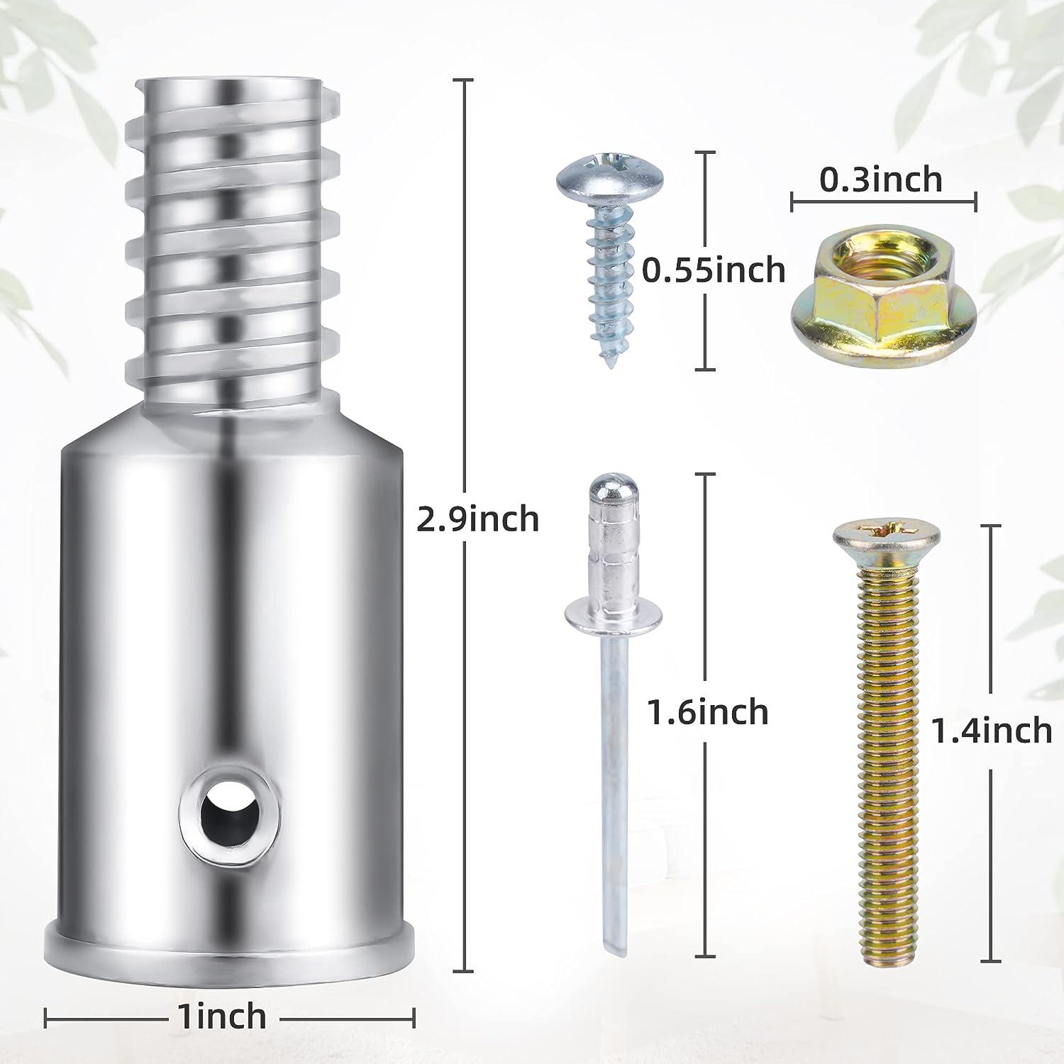WWYICHEN 1 Inch Metal Pole Threaded Tip Replacement Kit - Set of 2 Pieces
