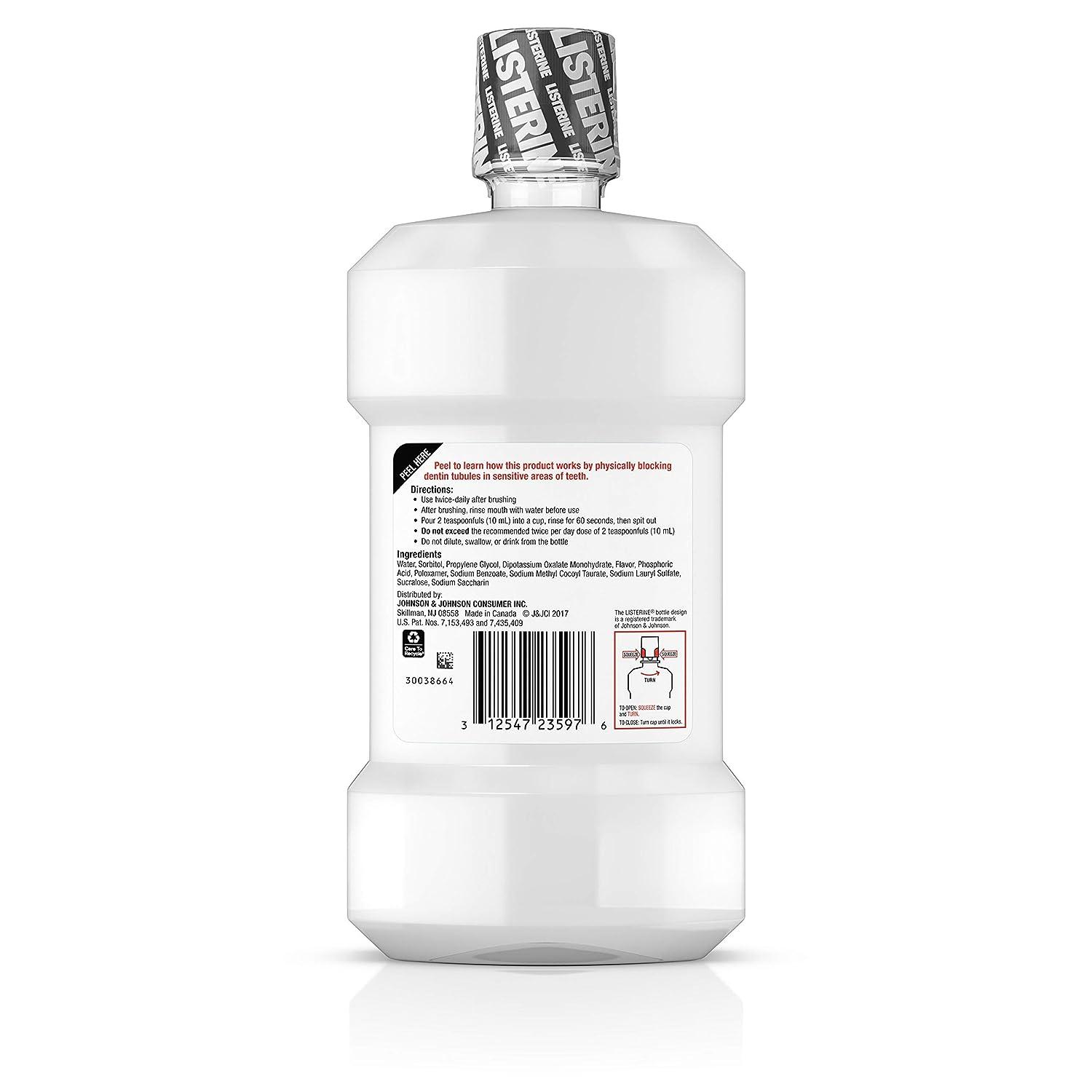 Listerine Zero Alcohol Mouthwash Fresh Mint 16.9 Fl Oz - 24hr Relief ...