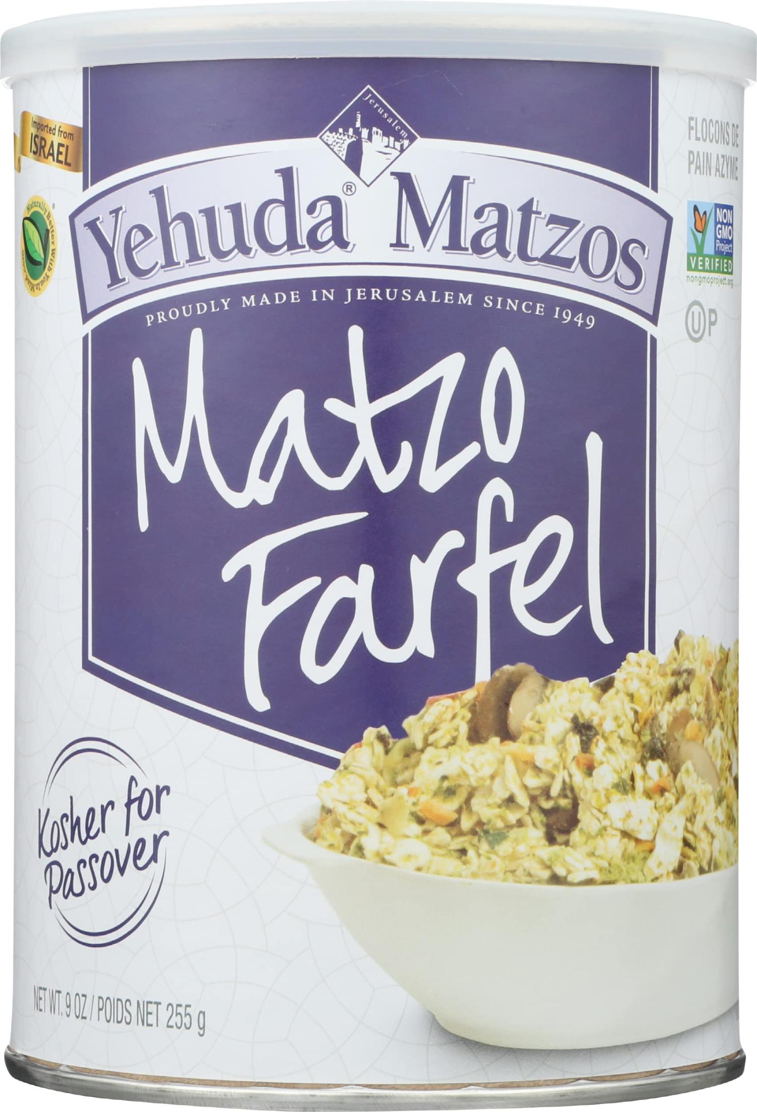 Yehuda Matzo Farfel - 9 Ounce | Premium Kosher Matzo Crumbs for Baking ...