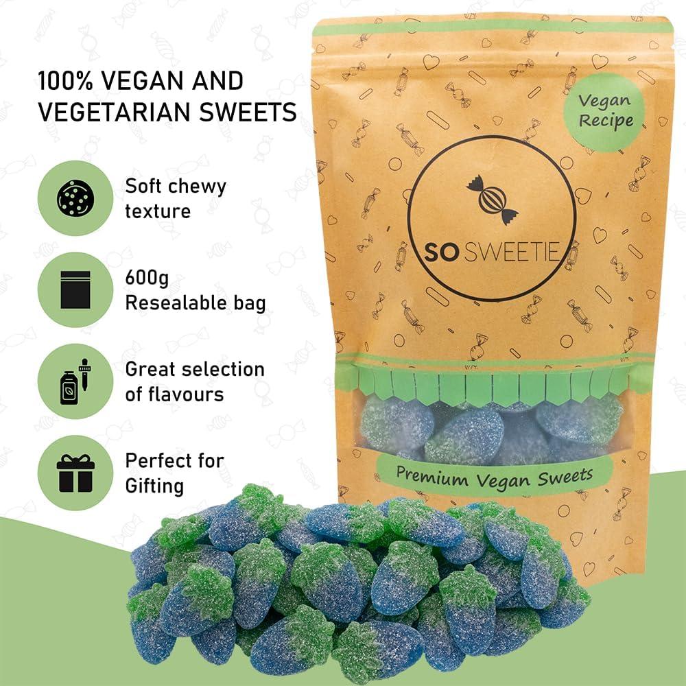 SoSweetie VEGAN Fizzy Blue Raspberry Sweets - Resealable Pouch | All ...