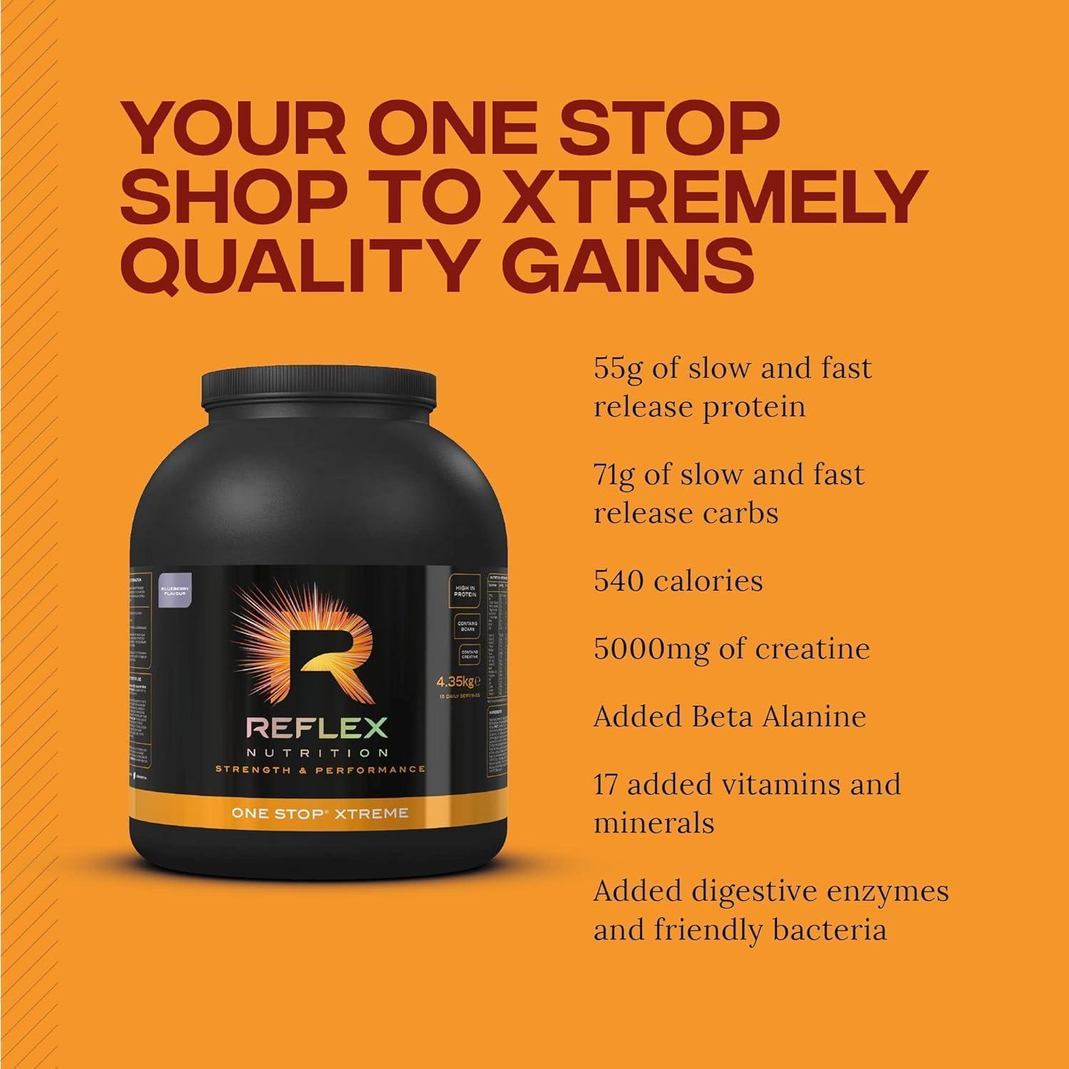 Reflex Nutrition One Stop Xtreme Mass Protein Powder - 55g Protein, 10 ...