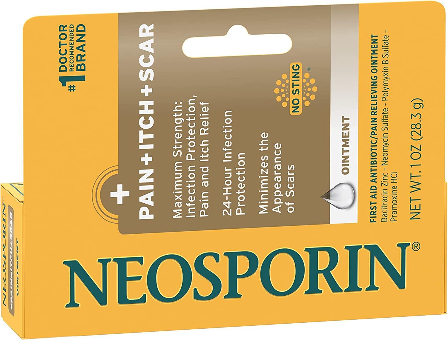 Neosporin Pain Itch Scar Ointment 1 oz - Antibacterial First Aid ...