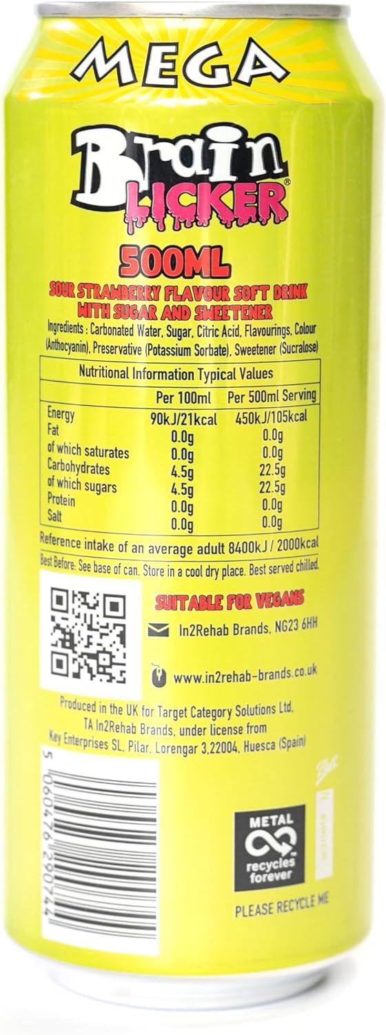 Mega Brain Licker Sour Strawberry Candy Drink American Style Soda 500ml ...