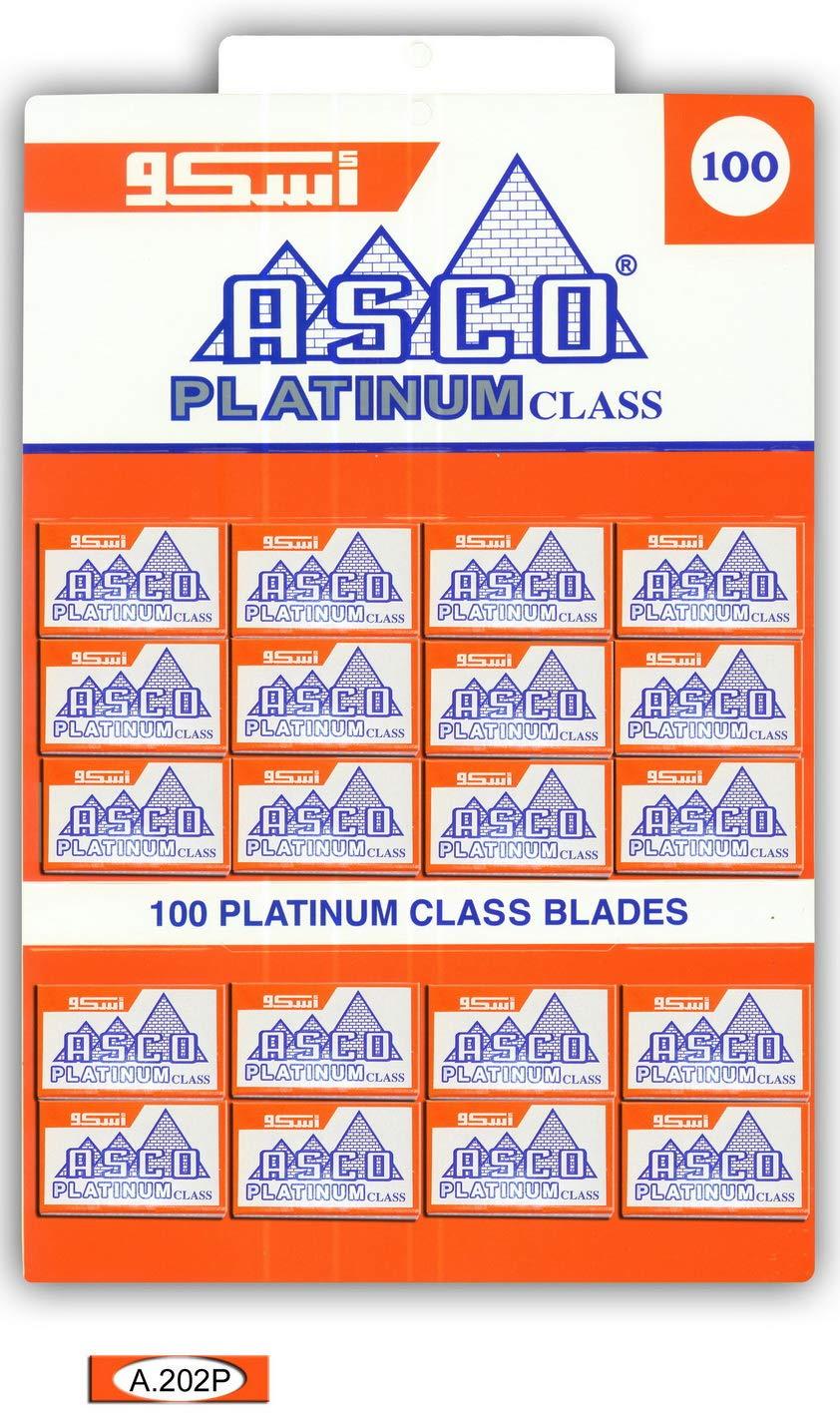 100 ASCO Platinum Razor Blades - Premium Quality for Smooth Shaving ...