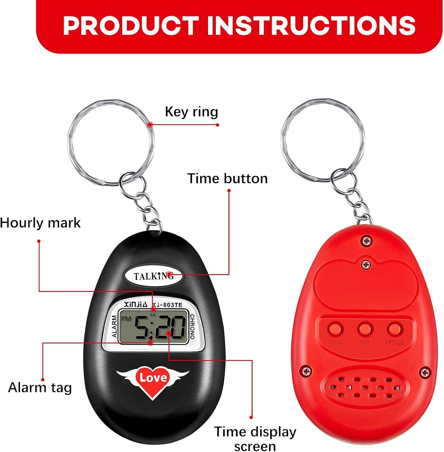 Speaking Keychain & Alarm Clock - Big Voice Watch for Blind & Visually ...