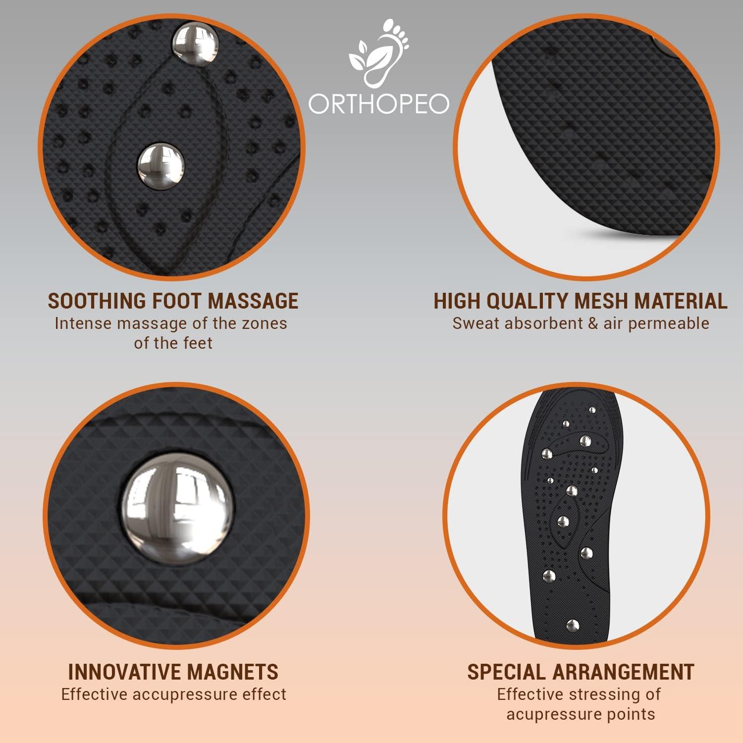 ORTHOPEO Acupressure Shoe Insoles Magnets for Women - Pain Relief ...