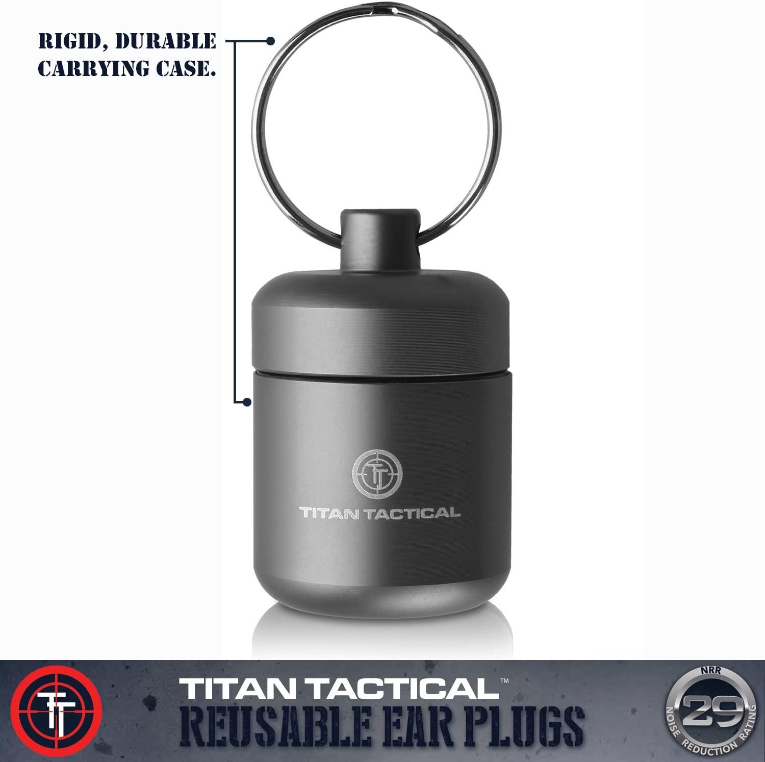Titan Tactical 29NRR Reusable Shooting Ear Plugs with Noise Filter in ...