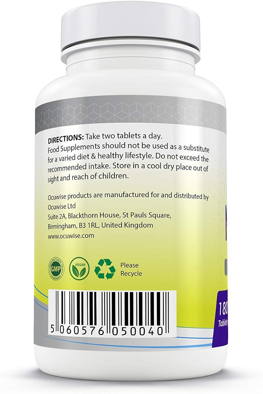 MacuBright Advanced (180 Tablets) - Vegan AREDS 2 Food Supplement with ...