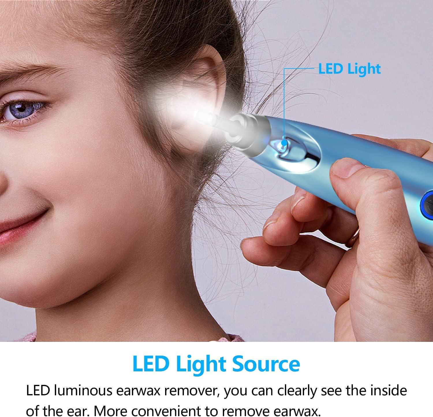 Rotatable Ear Wax Removal Vacuum Cleaner with Light - Electric Ear ...