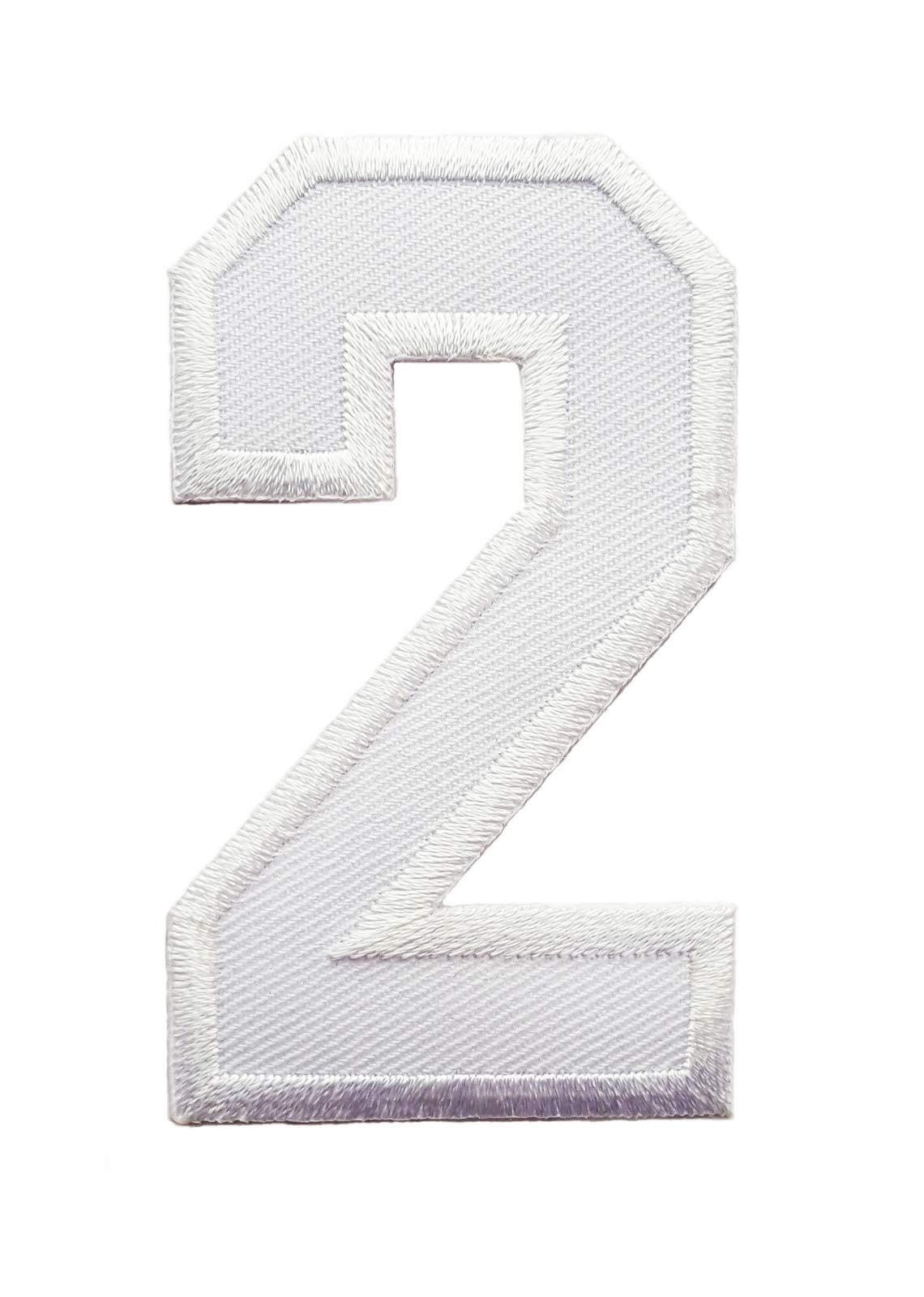 3 Inch White Number 2 Embroidered Patch for DIY Hat, Cap, Backpack ...