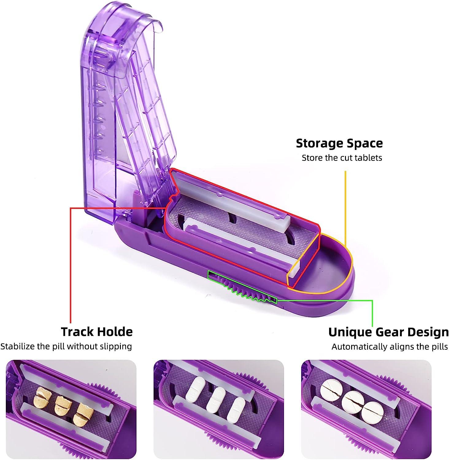 Pill Cutter and Splitter with Dispenser - Cleanly Cut Tablets into Half ...