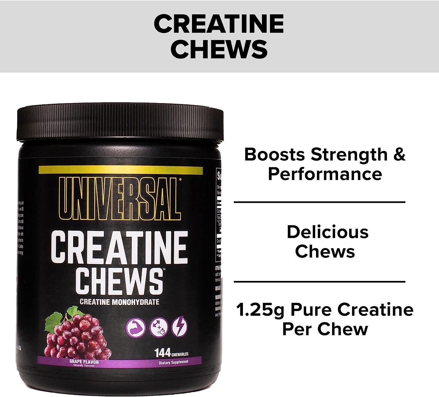 Universal Nutrition Creatine Chews - Grape Flavor - 5g Creatine ...