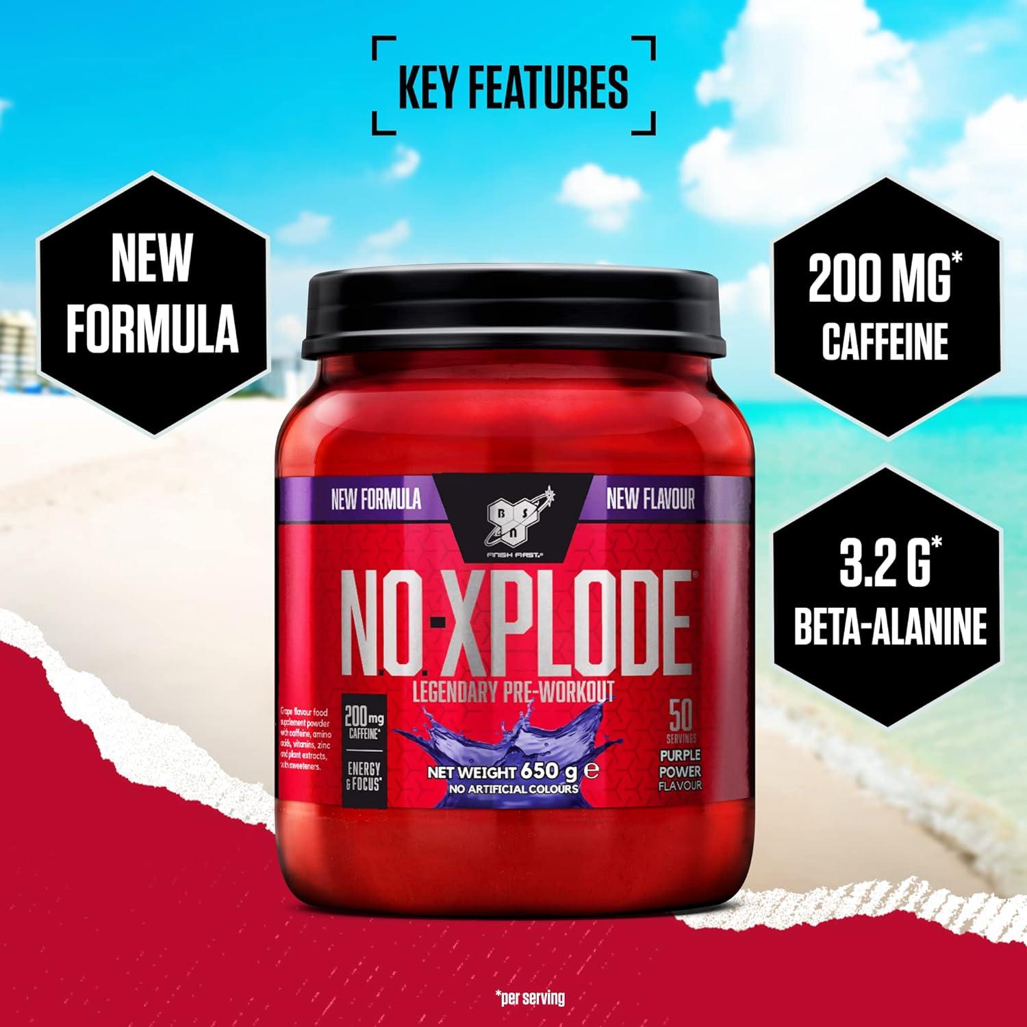BSN Nutrition N.O.-Xplode Pre Workout Powder - Purple Power Flavor, 50 Servings (650g) | Buy Now ...
