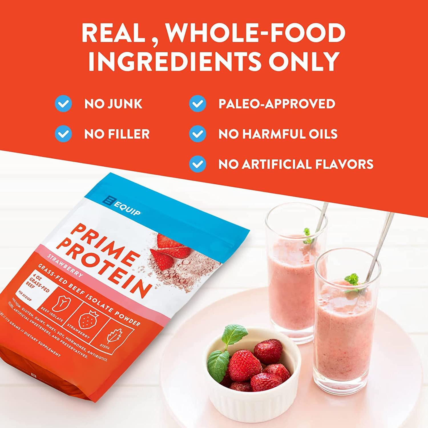 Equip Foods Prime Protein - Grass-Fed Isolate Beef Protein Powder ...