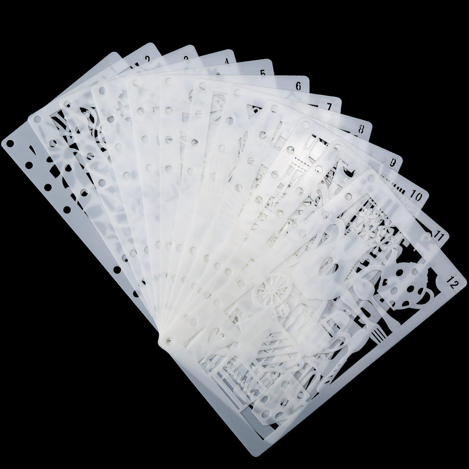 12-Piece Drawing Stencils Set for Journal, Notebook, Painting, and ...