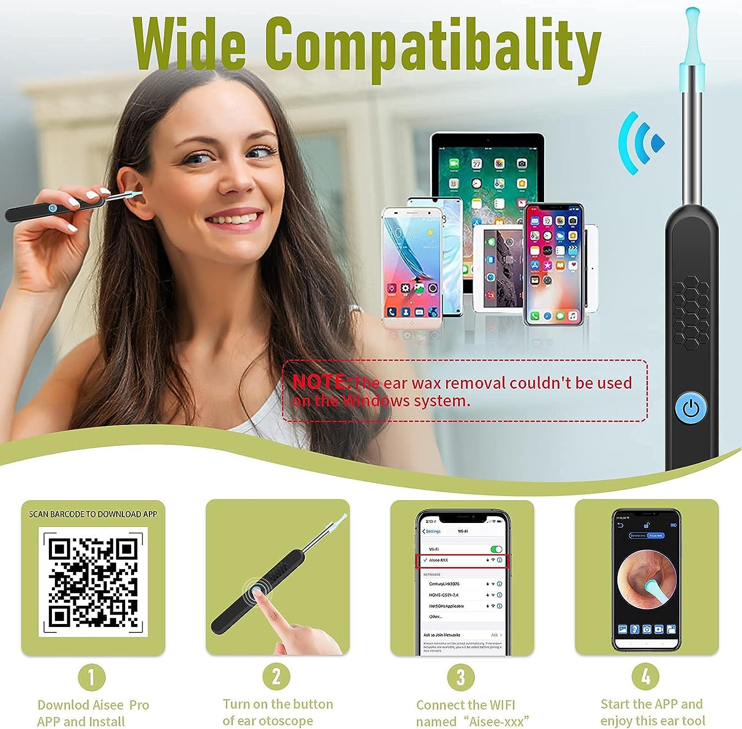 Smart Wireless Ear Wax Removal Tool Camera | Visual Ear Cleaner Kit for ...