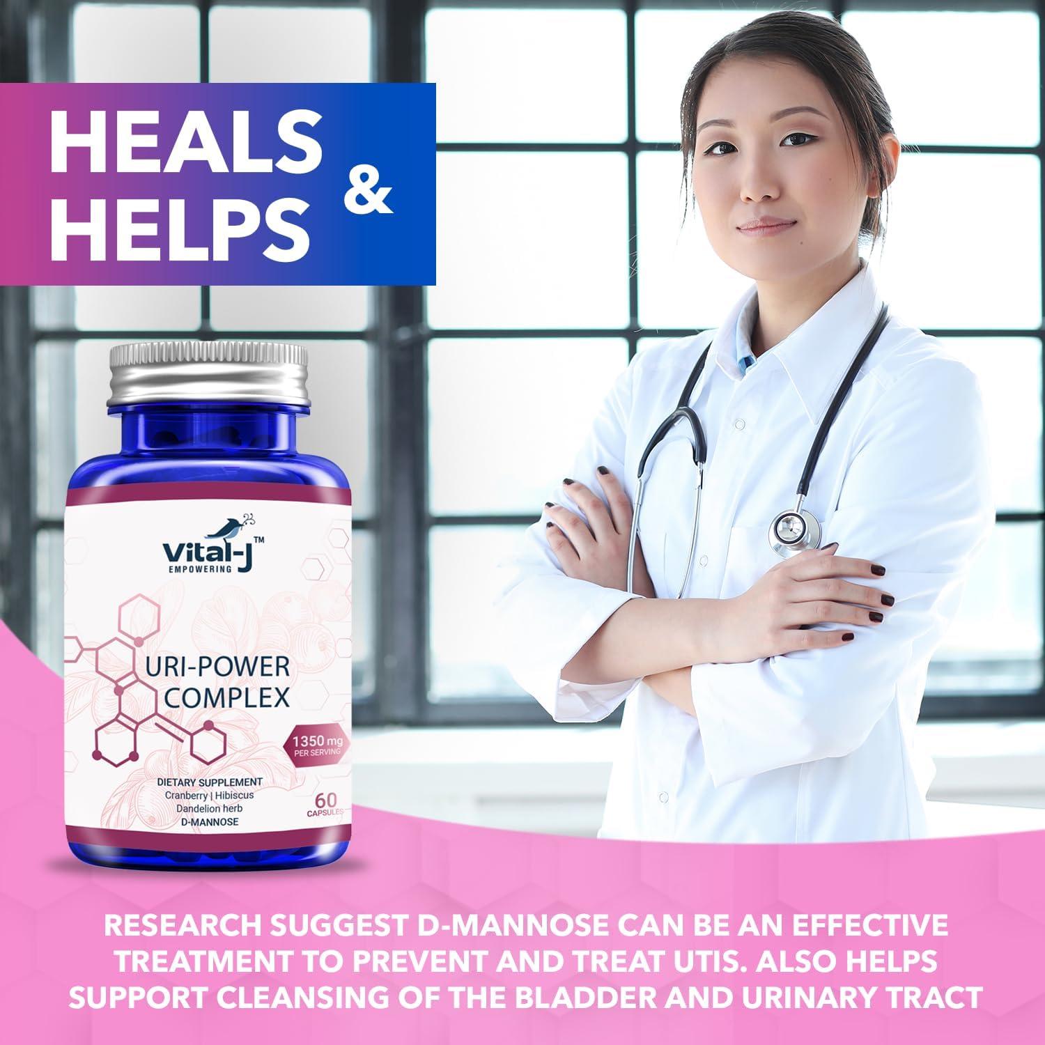 4-IN-1 URI Power Complex 1350mg - D Mannose Cranberry Hibiscus ...