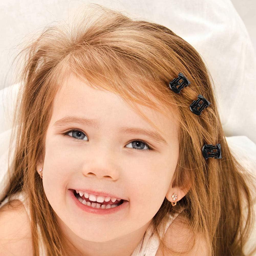 VEGCOO 60 Pcs Mini Hair Clips for Girls & Women - Black Plastic Hair ...