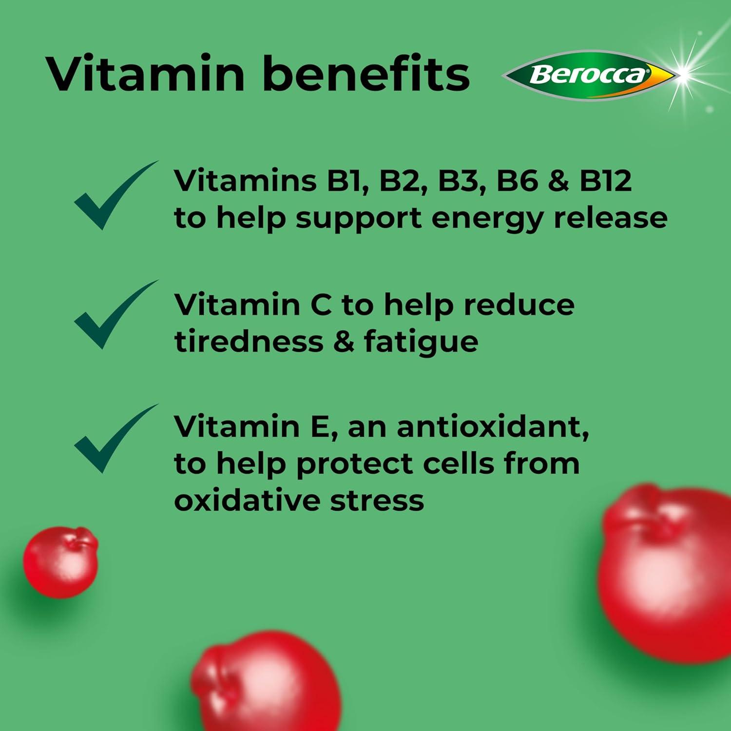 Berocca Cherry Flavour Gummy Vitamins - 10 Essential Vitamins for ...