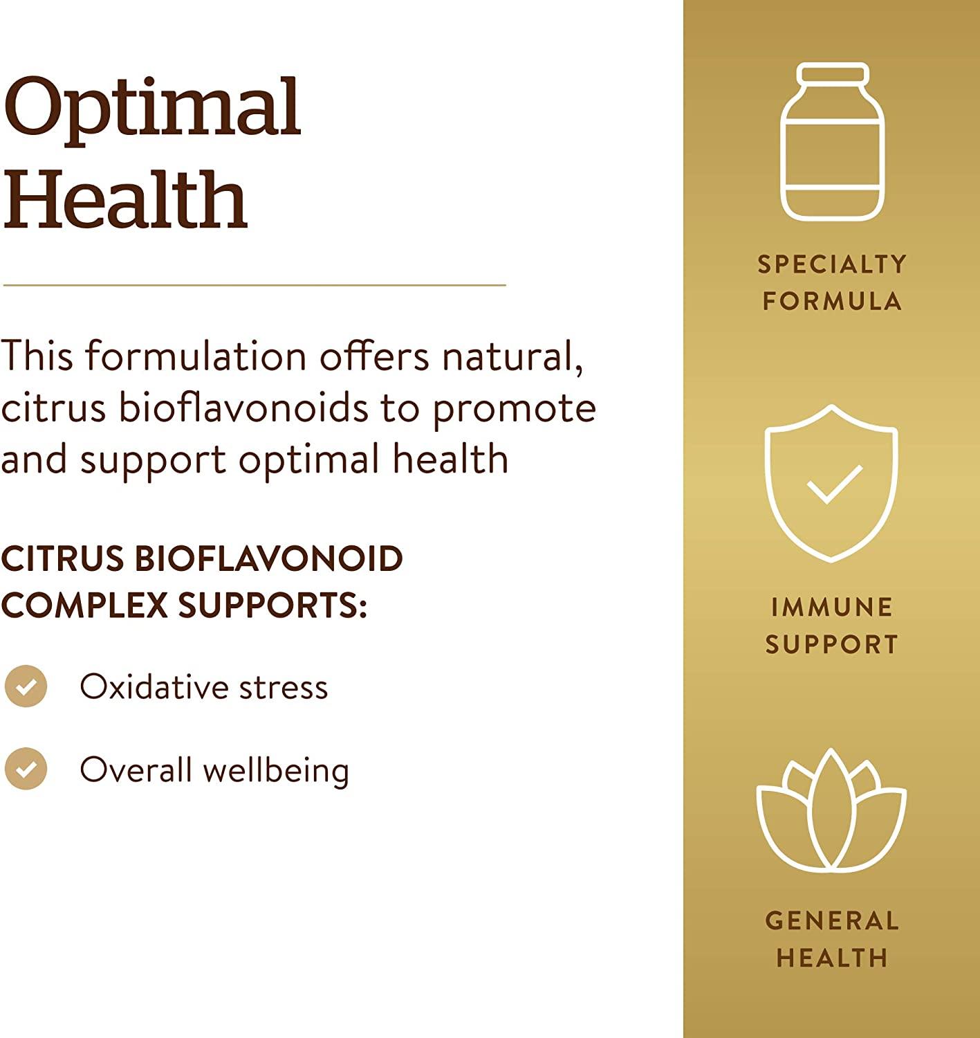 Solgar Citrus Bioflavonoid Complex 1000 mg - 100 Tablets for Immune ...