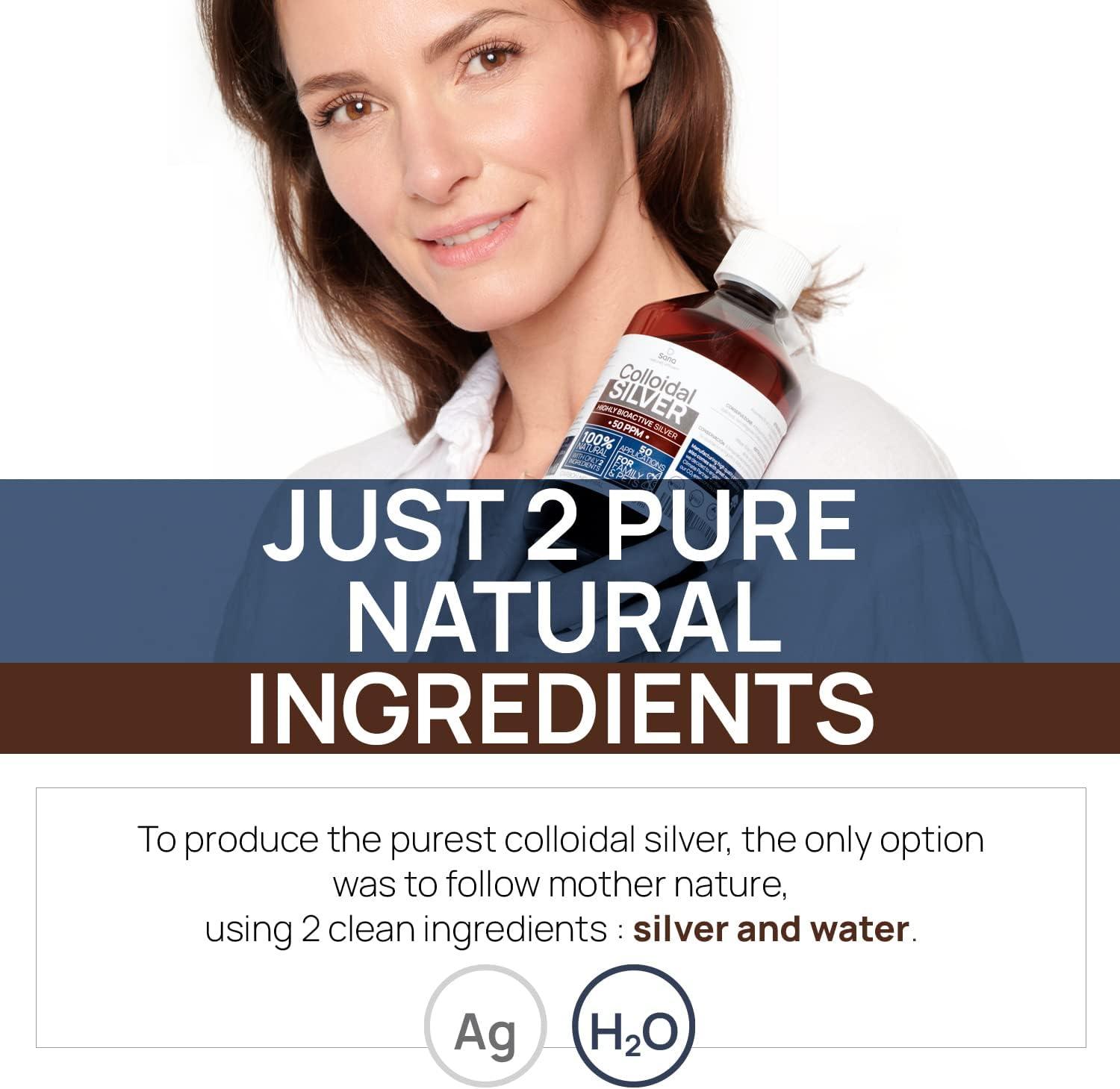 Colloidal Silver 50 PPM 1000ml - Bio Active Hydrosol for Humans & Dogs ...