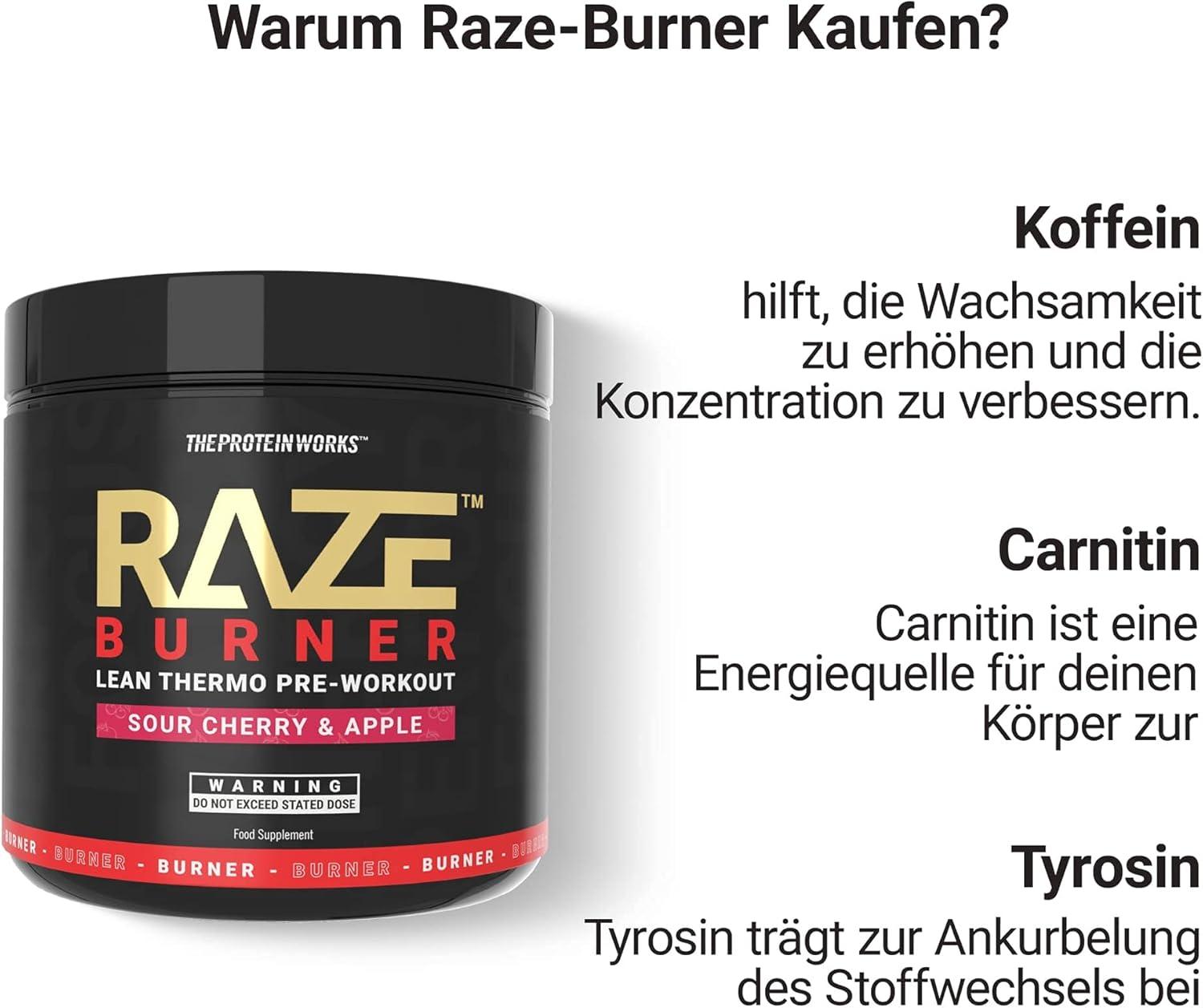 Protein Works Raze Burner Pre Workout Powder - Tropical Thermogenic ...