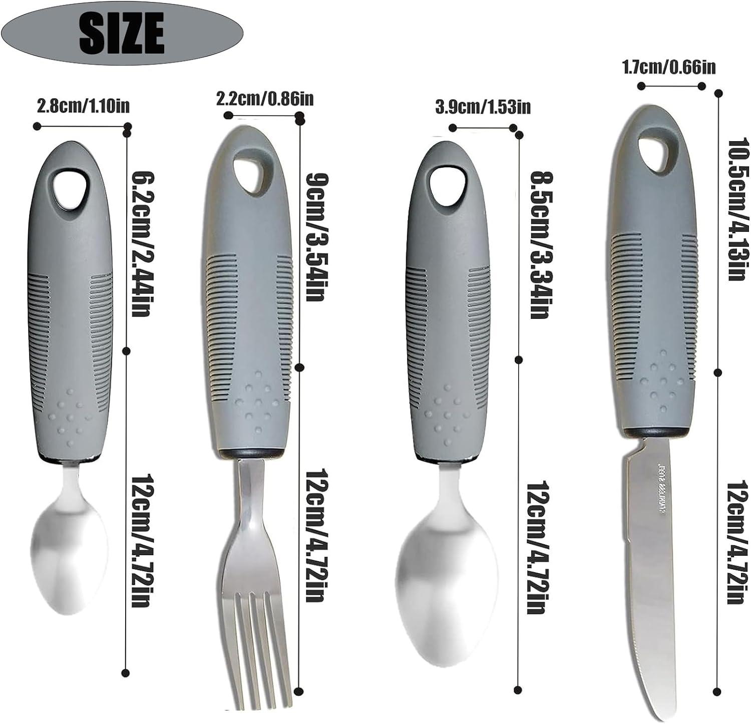4Pcs Easy Grip Adaptive Cutlery Set for Arthritis & Parkinson's - Large ...