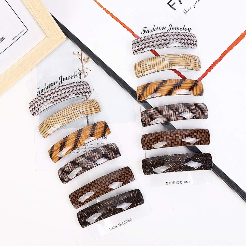 Tiopeia 6 Pcs Women Hair Barrettes - Retro Automatic Hair Clips for ...