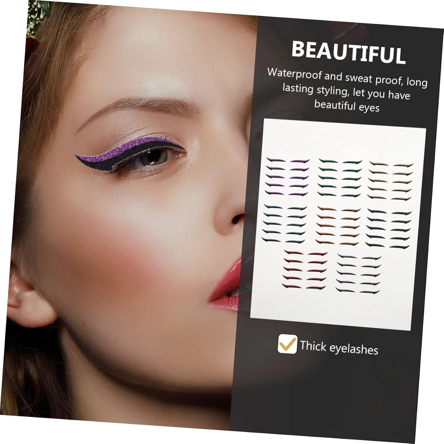 Healvian 120 Pairs Eyeliner Reusable Double Eyelid Tapes Reusable ...