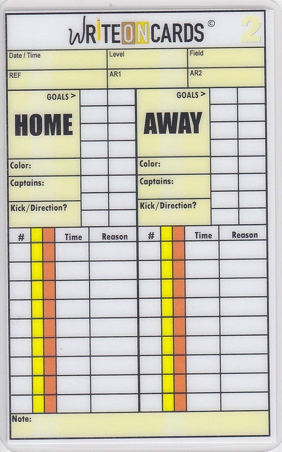 Set of 2 Soccer Referee Write-on Game Record Cards | Buy Now with ...