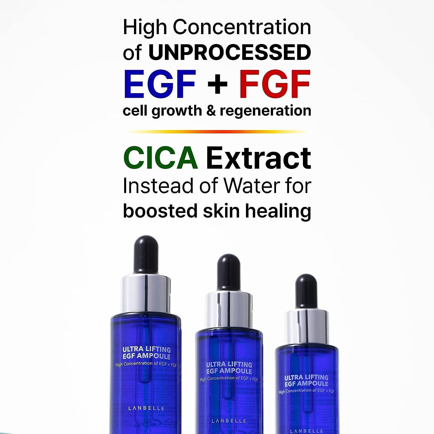 LANBELLE Ultra Lifting EGF FGF Serum 10 ppm for Mature Skin - Improve Skin Elasticity, Reduce ...